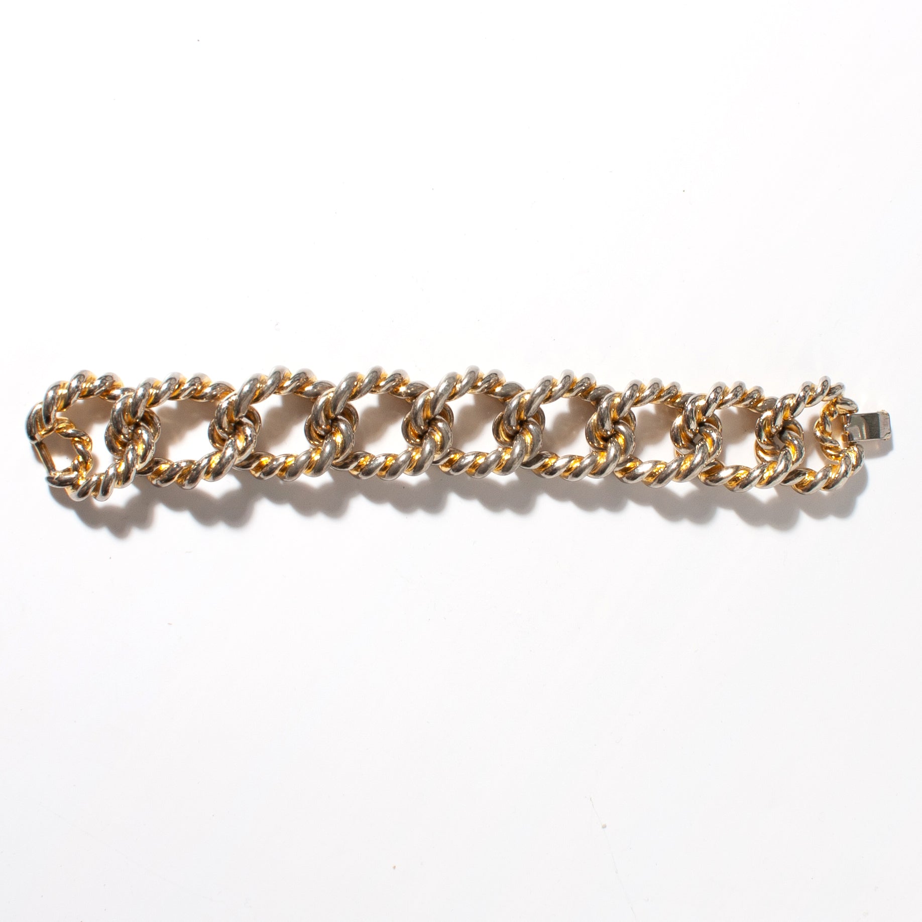 MIXED METAL TWIST LINK BRACELET // UNSIGNED // CASTLECLIFF ...