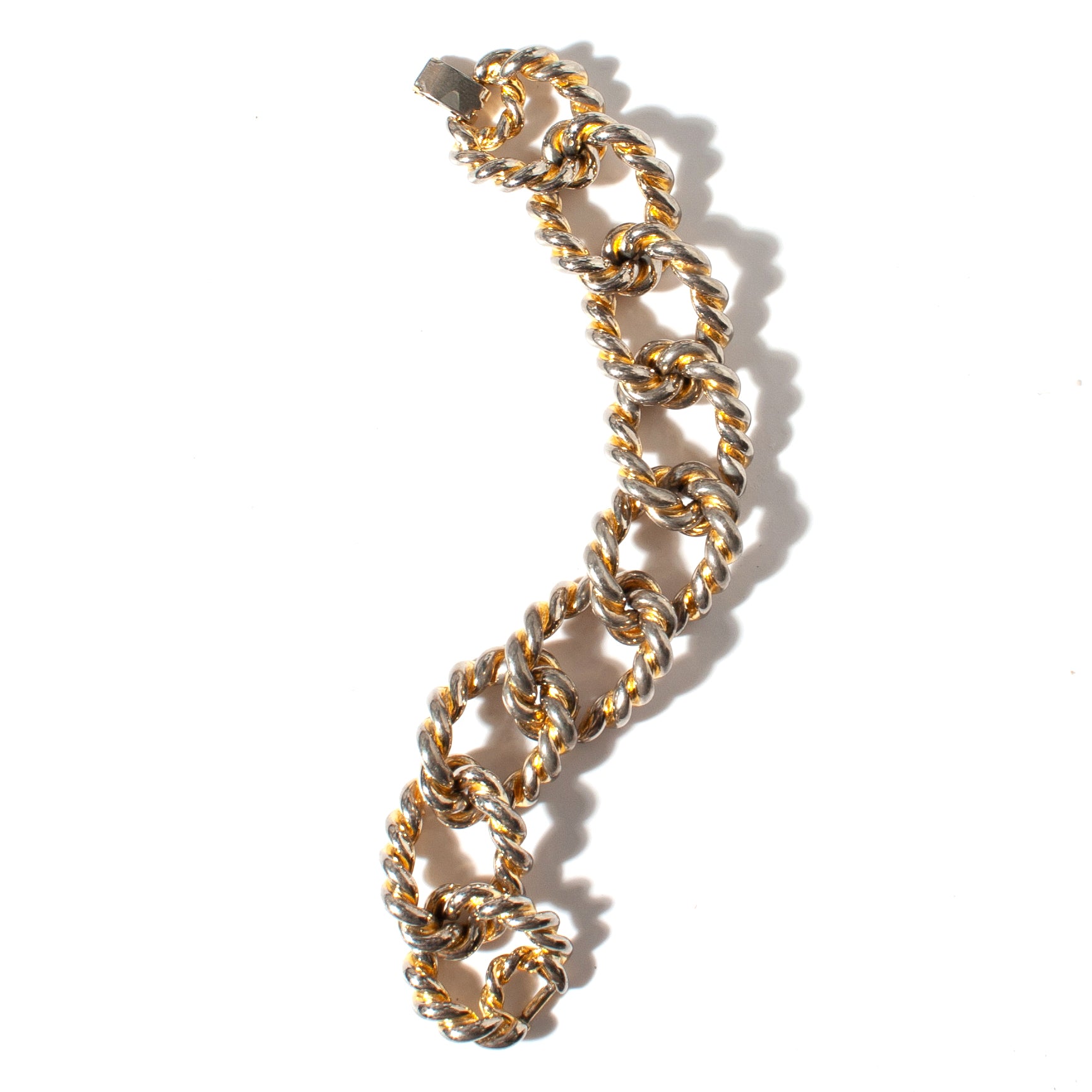 MIXED METAL TWIST LINK BRACELET // UNSIGNED // CASTLECLIFF ...